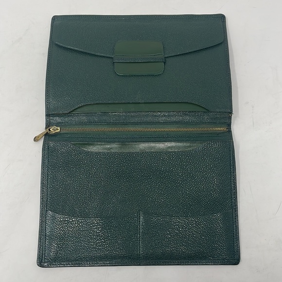 Bags | Vintage Pebbled Leather Forest Green Travel Wallet | Poshmark